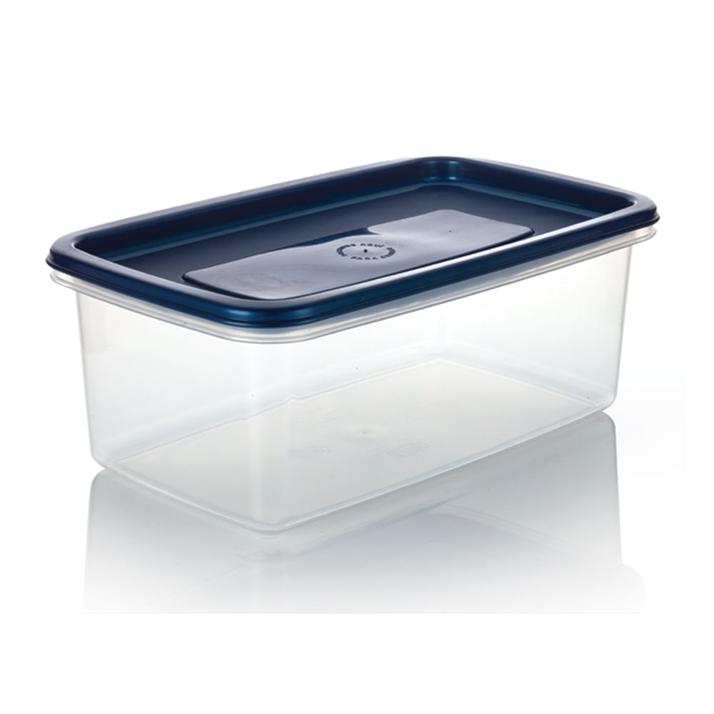 Recipiente Plastico Rectangular 2L Azul - Estrasoluciones