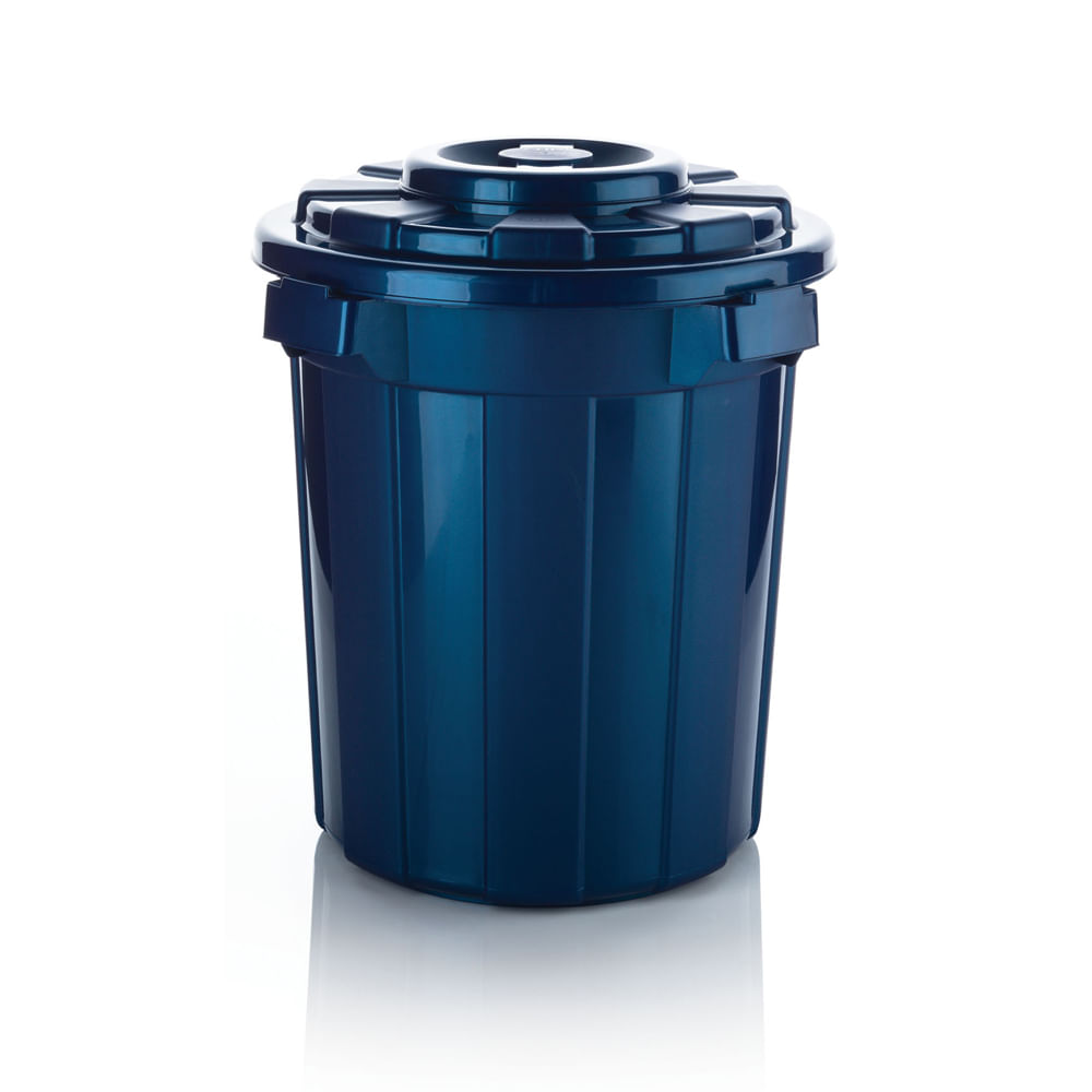 Caneca con Tapa 37 L Azul Noche - Estrasoluciones