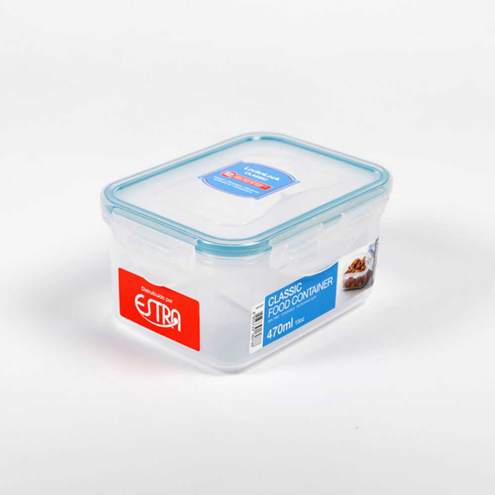 Recipiente Plastico Rectangular Classic 470ml transparente ...