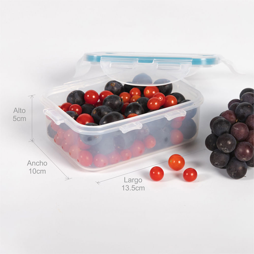 Recipiente Plastico Rectangular Classic 350ml transparente ...