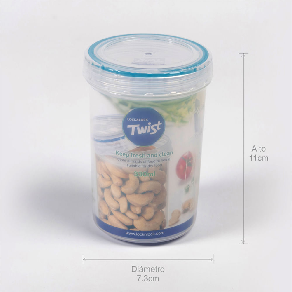 Recipiente Redondo Locknlock Tapa Rosca 330 ml transparente ...