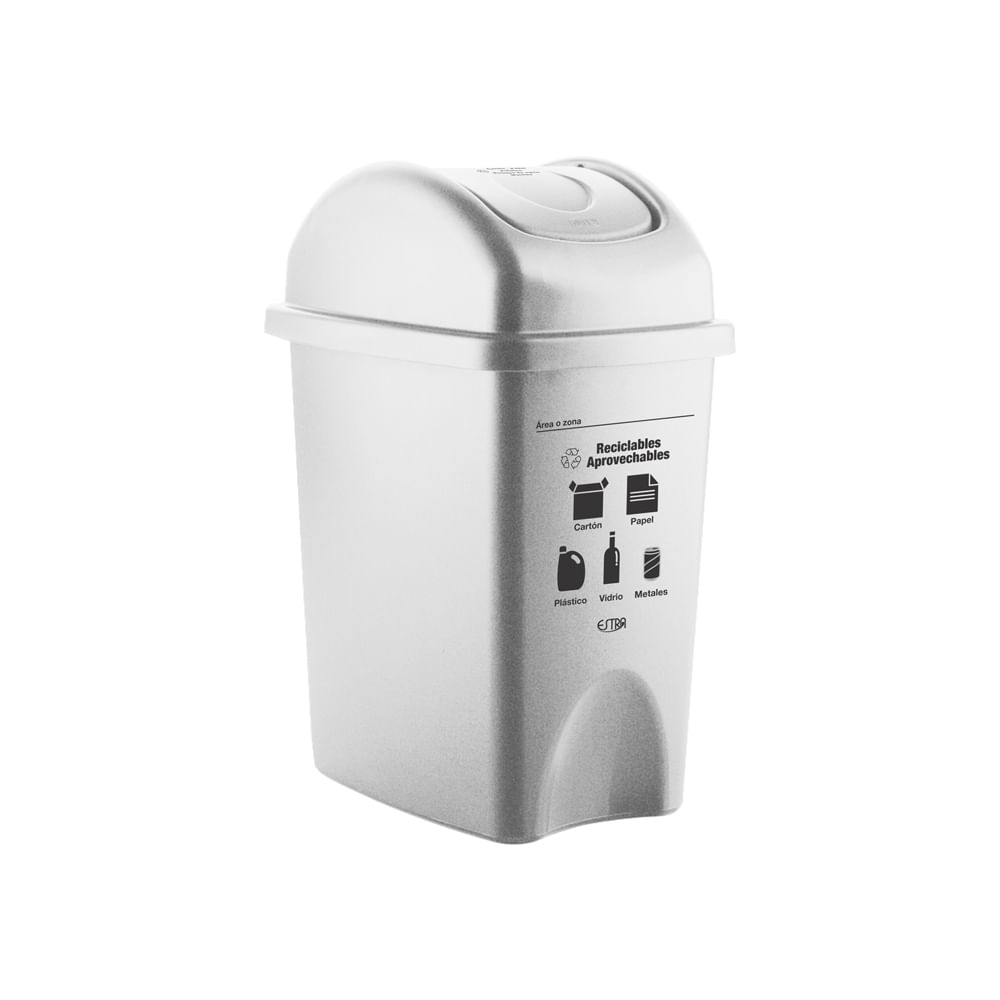 Canecas vaivén 10L Blanco Reciclable aprovechable - Estrasoluciones