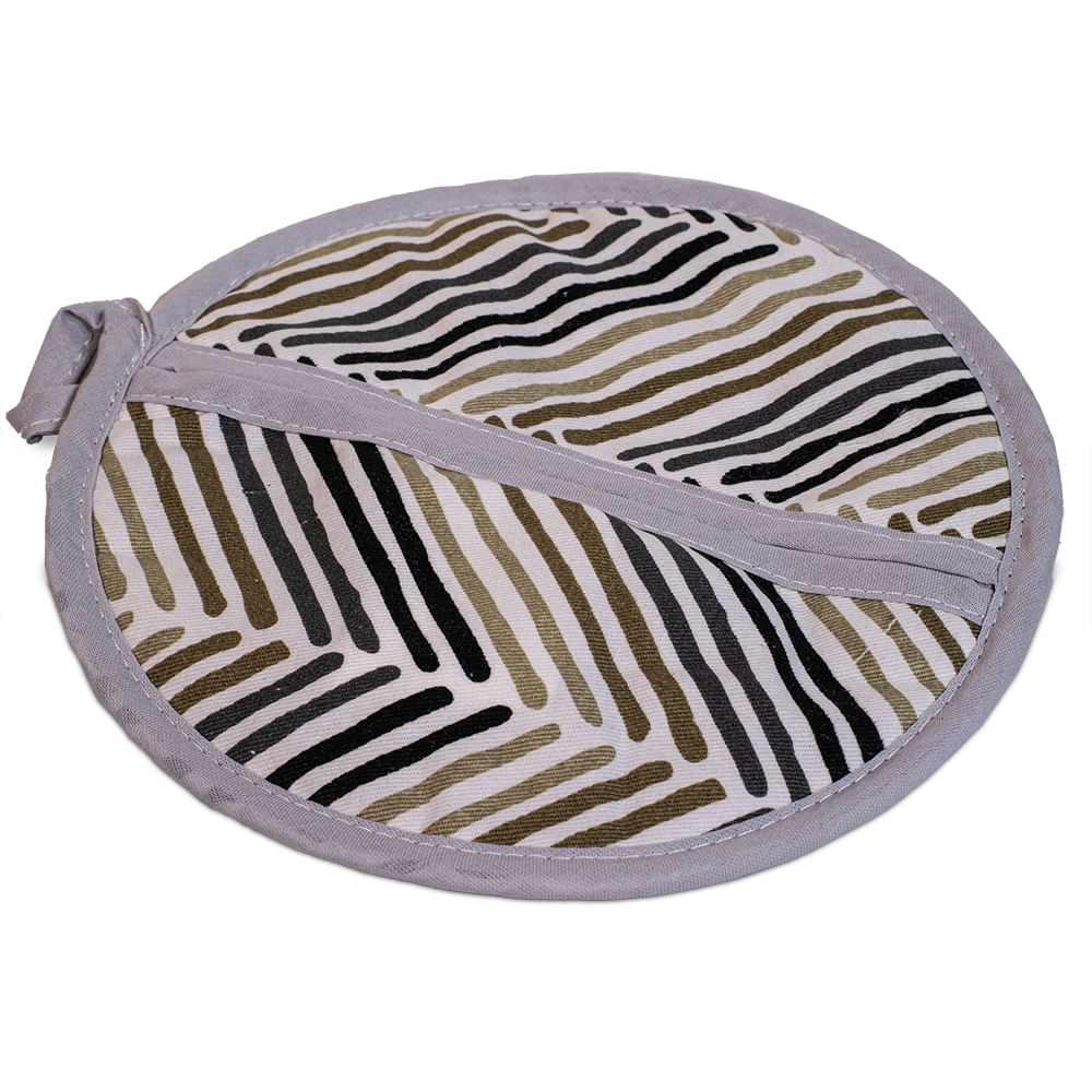 Coge Ollas Gris Claro Coge Ollas Circular de Tela - Estrasoluciones