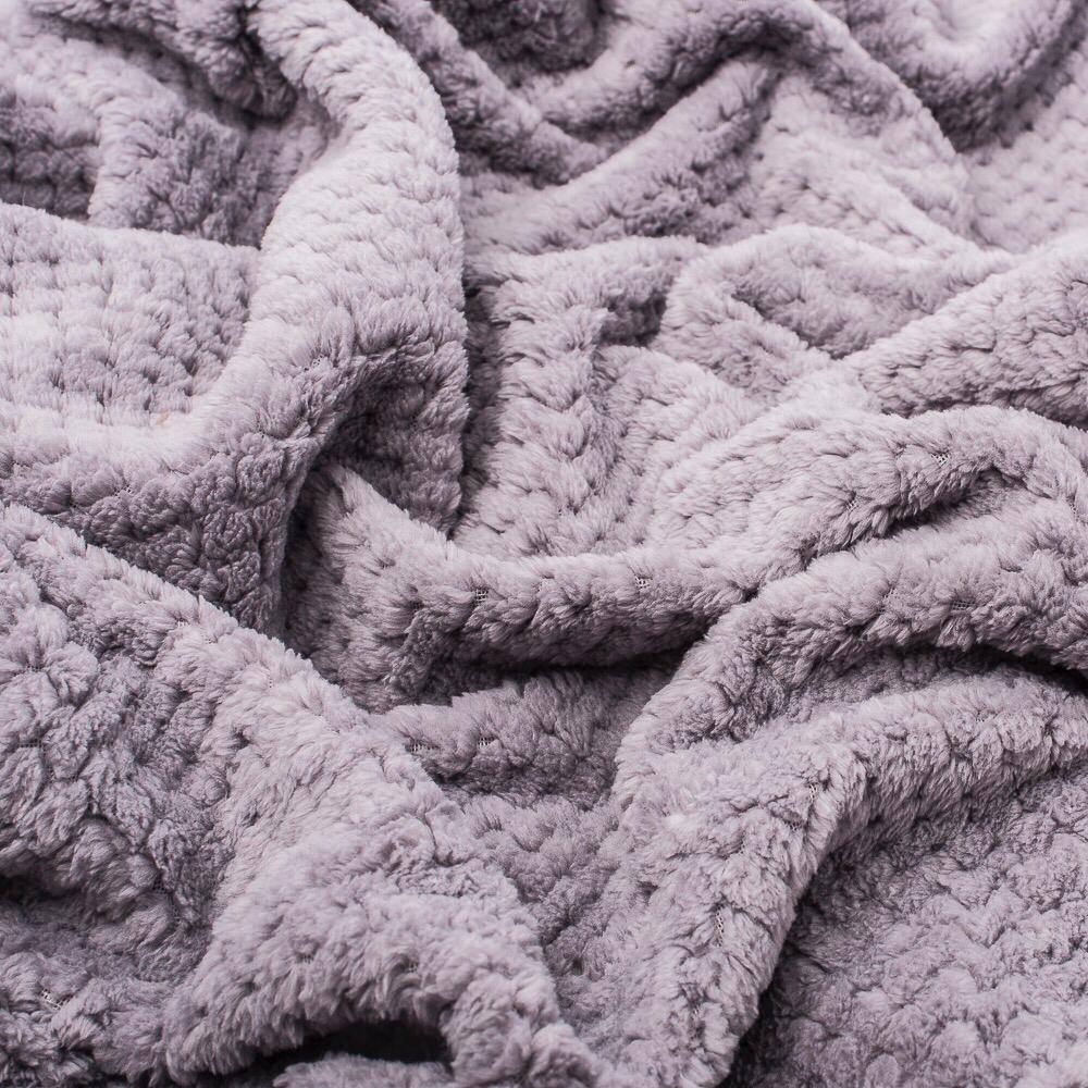 Cobija Popcorn Fleece Gris 220 x 220 - Estrasoluciones