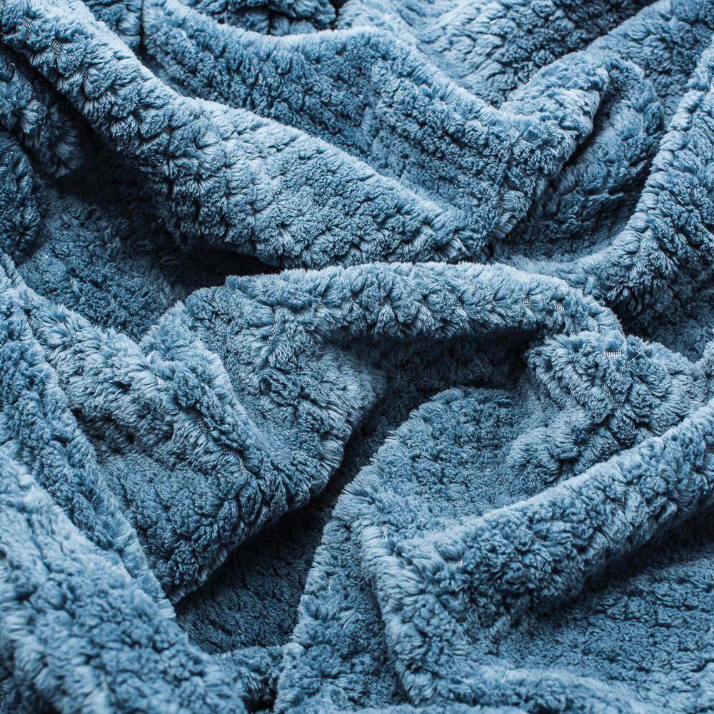 Cobija Popcorn Fleece Azul 180 x 200 - Estrasoluciones